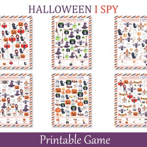 I Spy Halloween Printable Game for Kids, Fall Preschool Party Activity ...