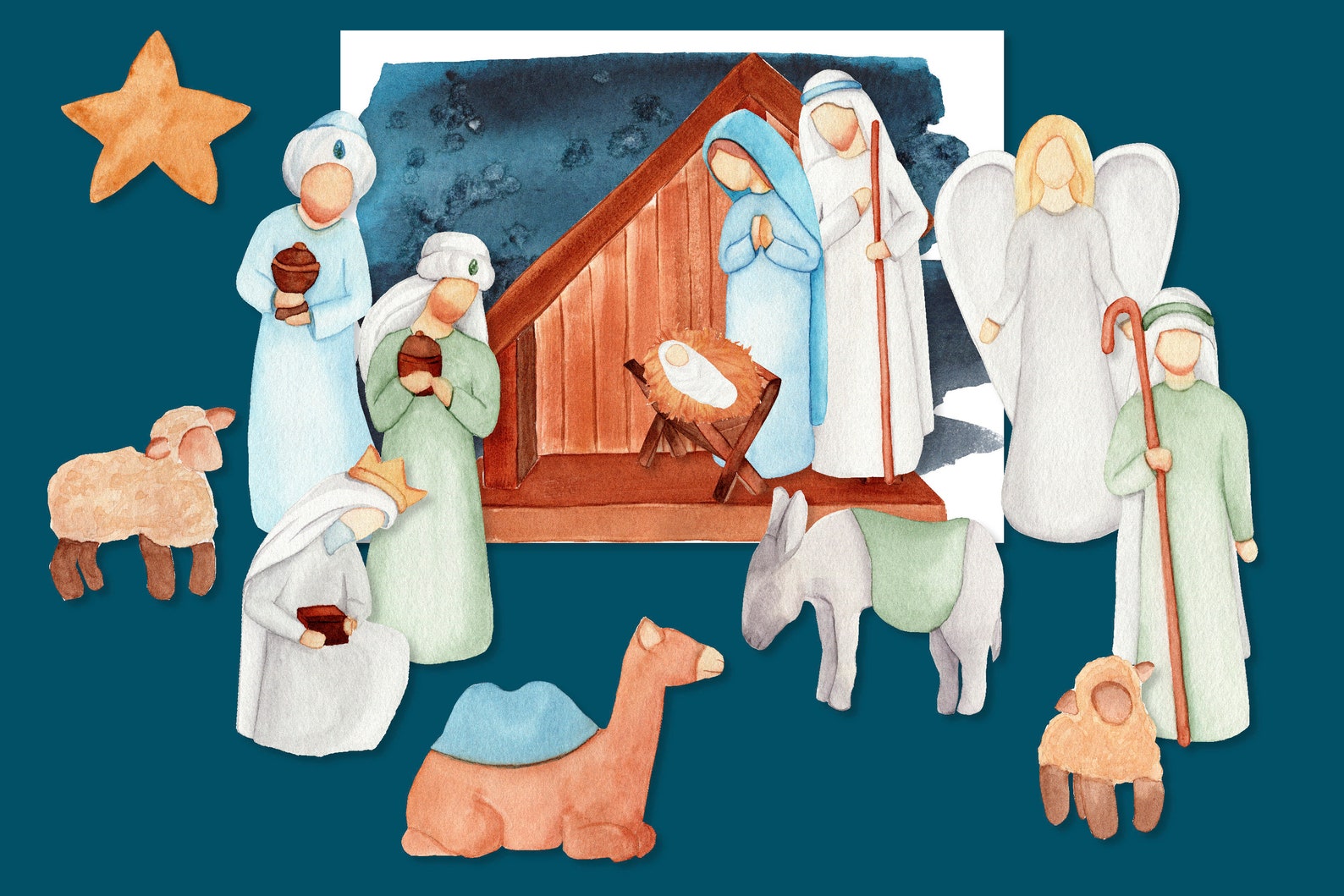 Nativity Preschool Learning Pack, Christmas Worksheets - Etsy