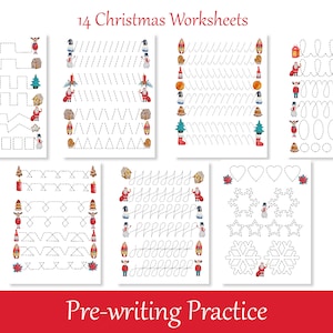 Handwriting Practice Preschool Worksheets, Christmas Tracing Printables ...