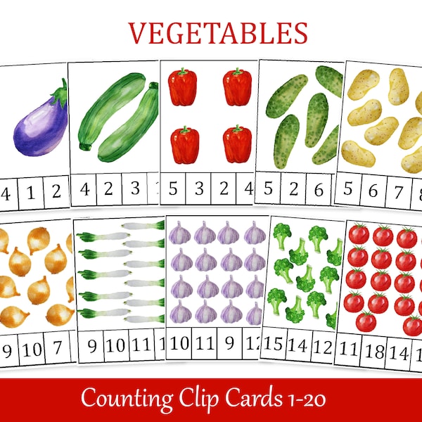 Count and Clip Cards - Etsy