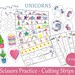 Unicorn Cutting Practice, Cutting Strips for Fine Motor Skills ...