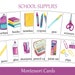 School Supplies Montessori Three Part Cards. Back to School ...