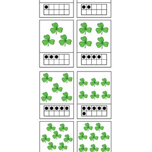 St. Patricks Day Ten Frame Counting Flashcards, Montessori Math ...