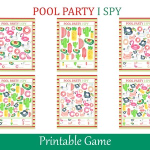 I Spy Pool Party, Summer Printable Game for Kids, Preschool Activity ...