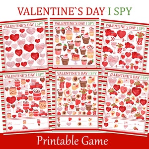 I Spy Valentines Day, Printable Game for Kids, Preschool Activity ...