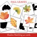 Autumn Leaves Shadow Matching Cards, Toddler Montessori Printable - Etsy
