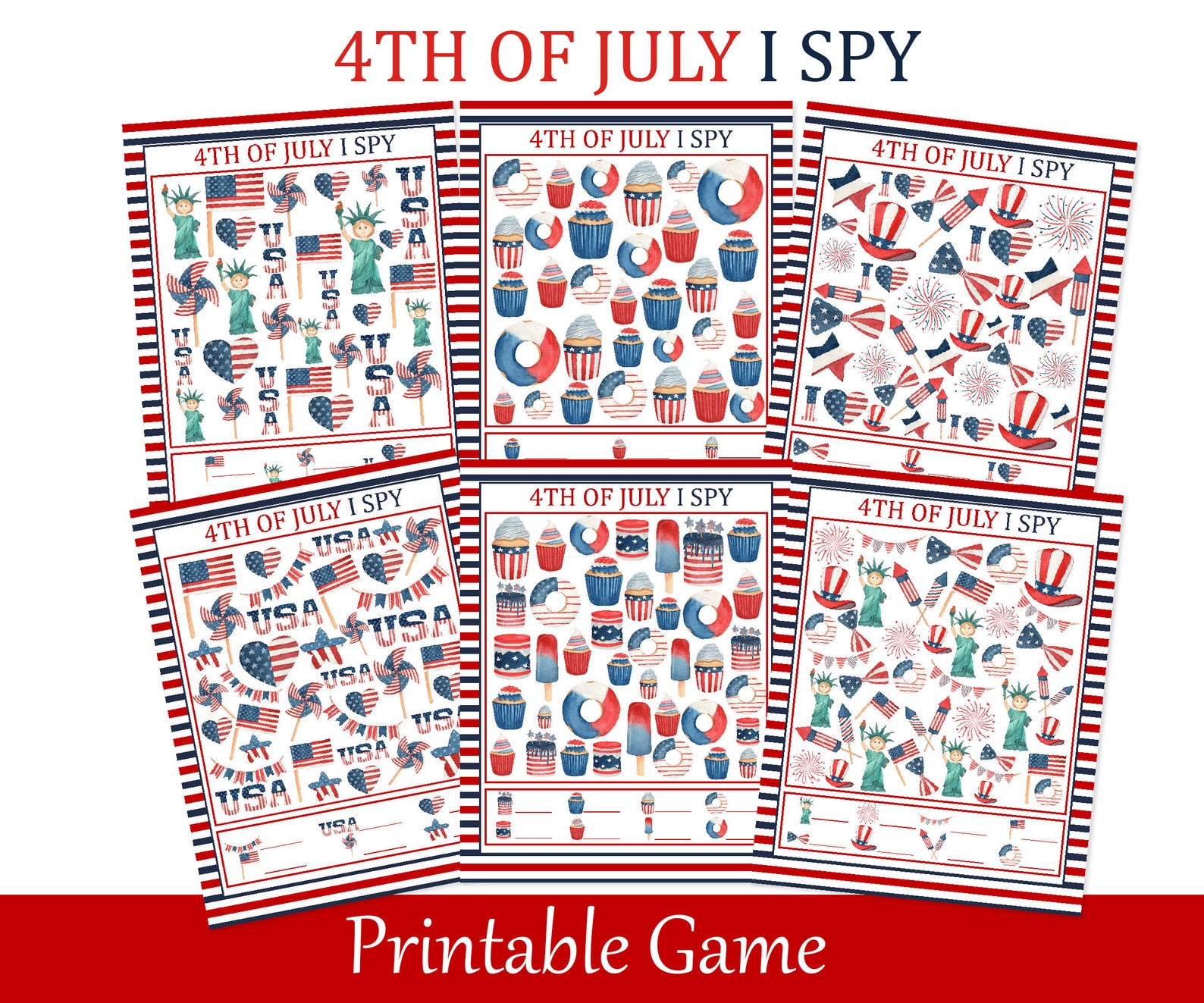 I Spy 4th of July, Independence Day Printable Game for Kids, Preschool ...
