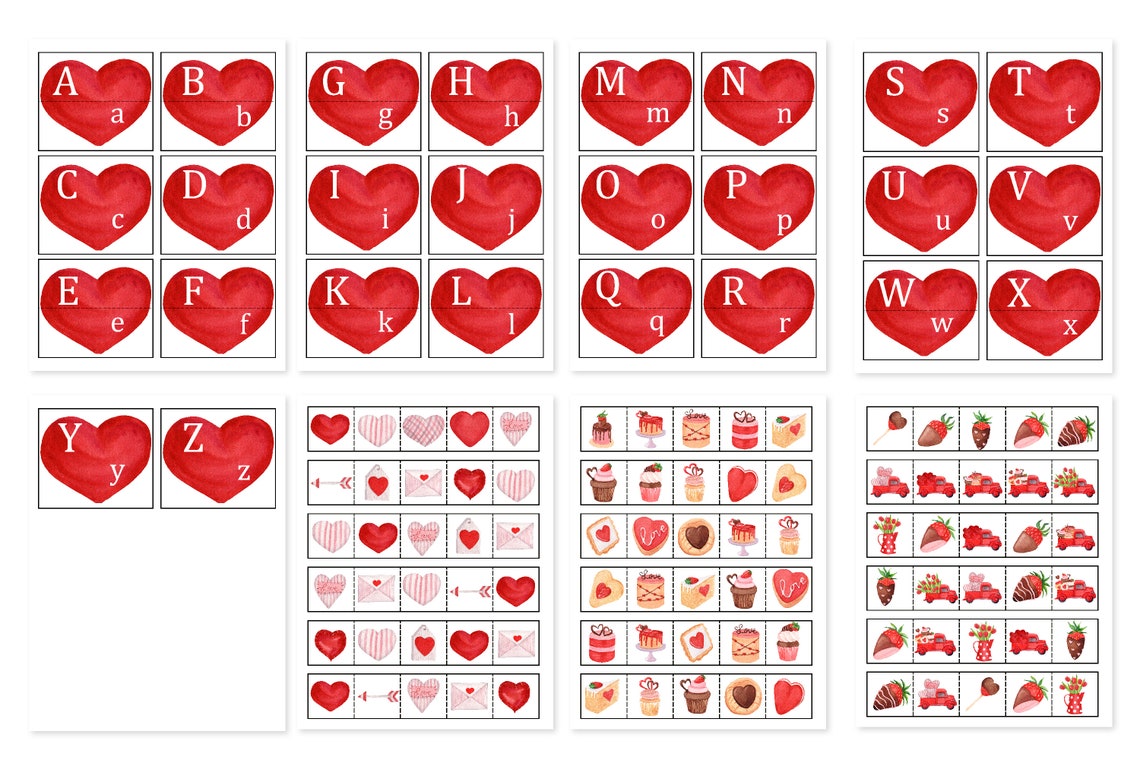 Valentine Preschool Learning Pack Worksheets Montessori - Etsy