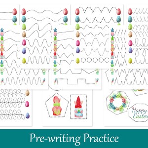 Handwriting Practice Preschool Worksheets, Easter Tracing Printables ...