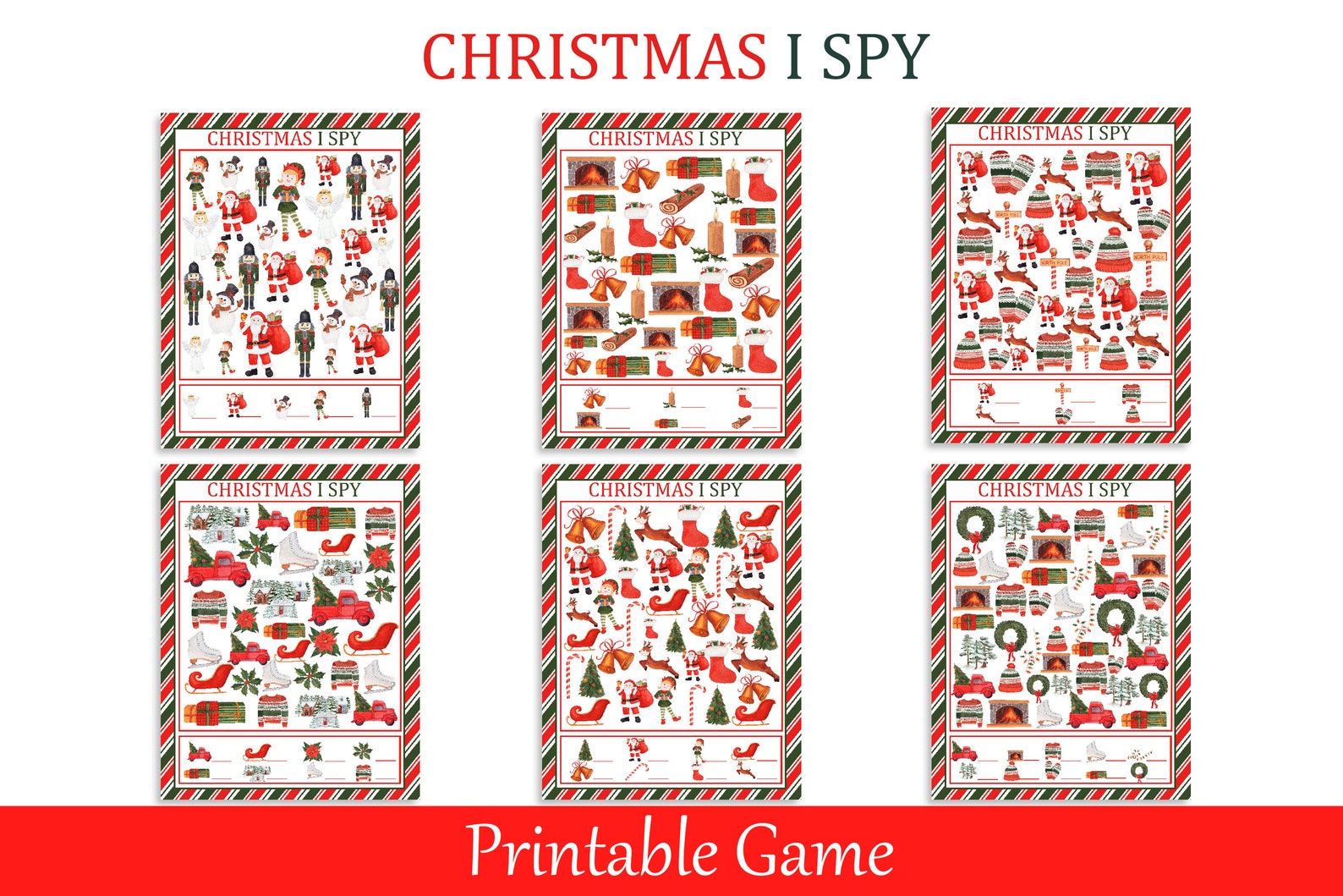 I Spy Christmas Printable Game for Kids, Winter Preschool Party ...