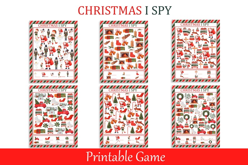 I Spy Christmas Printable Game for Kids, Winter Preschool Party ...