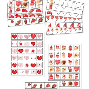 Valentines Scissors Cutting Practice, Cutting Strips for Fine Motor ...