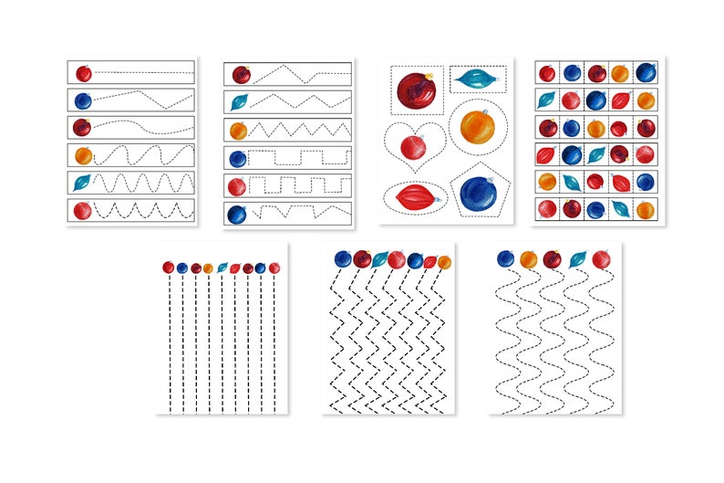 Christmas Scissors Cutting Practice Bundle. Printable Worksheets for ...