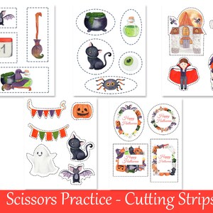 Halloween Scissors Cutting Practice, Cutting Strips for Fine Motor ...