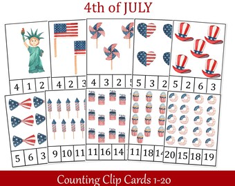 Unicorns Count and Clip Cards Number 1 20 Flashcards | Etsy