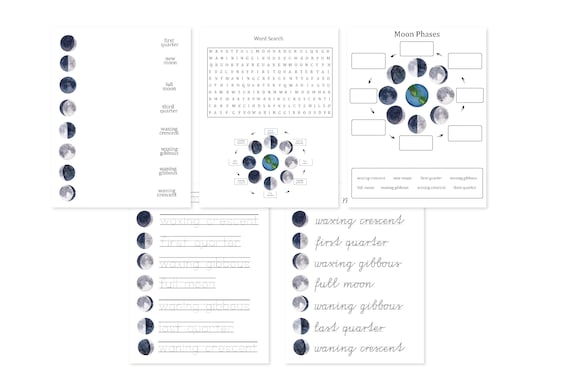 Hojas De Trabajo Sobre Las Fases Lunares Fases Luna