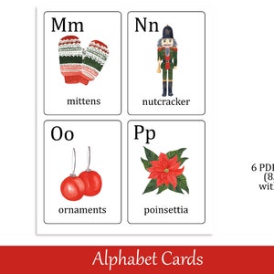 Christmas Alphabet Cards, ABC Preschool Flash Cards, Printable ...