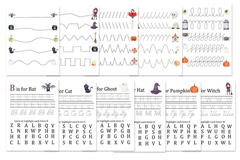 Halloween Printable Busy Book, Halloween Learning Pack, Kids Activity ...