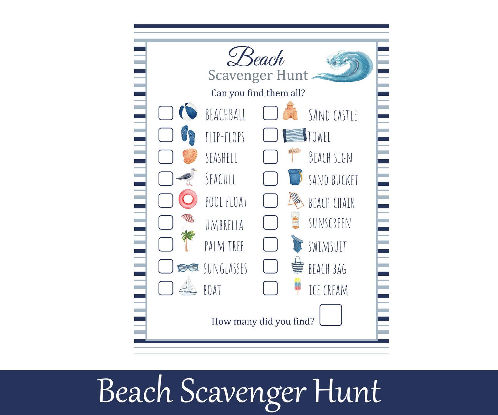 Beach Scavenger Hunt, Summer Treasures Beach Activity for Kids ...