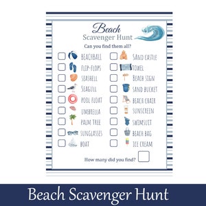 Beach Scavenger Hunt, Summer Treasures Beach Activity for Kids ...
