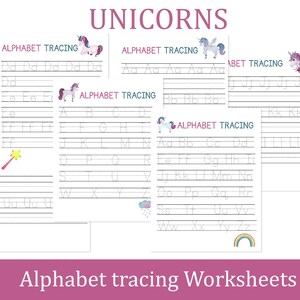 Alphabet Tracing Worksheets, Unicorns Letters Writing Practice ...