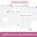 Alphabet Tracing Worksheets, Unicorns Letters Writing Practice ...