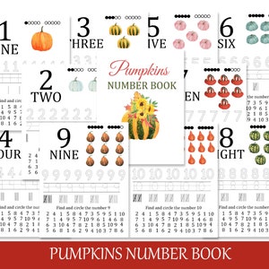 Fall Pumpkins Number Book, Numbers Writing Practice, Autumn Tracing ...