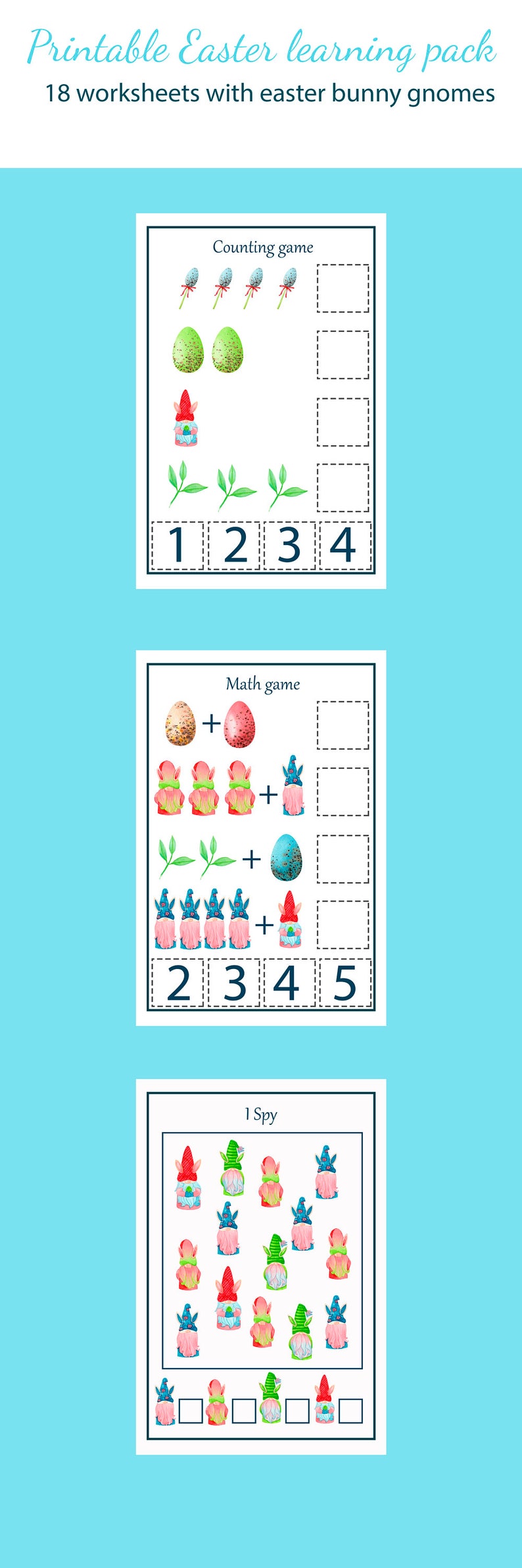 Easter Busy Book PDF. Easter Gnomes Preschool Printables - Etsy