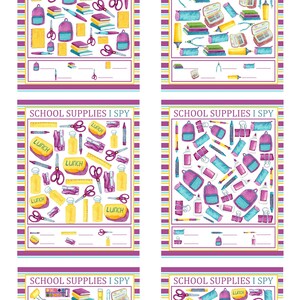 I Spy School Supplies, Back to School Printable Game for Kids ...