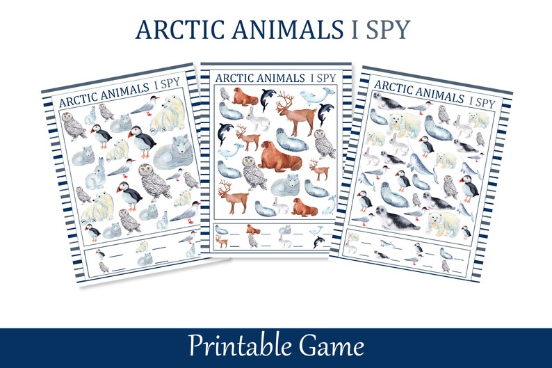 I Spy Arctic Animals, Printable Winter Game for Kids - Etsy