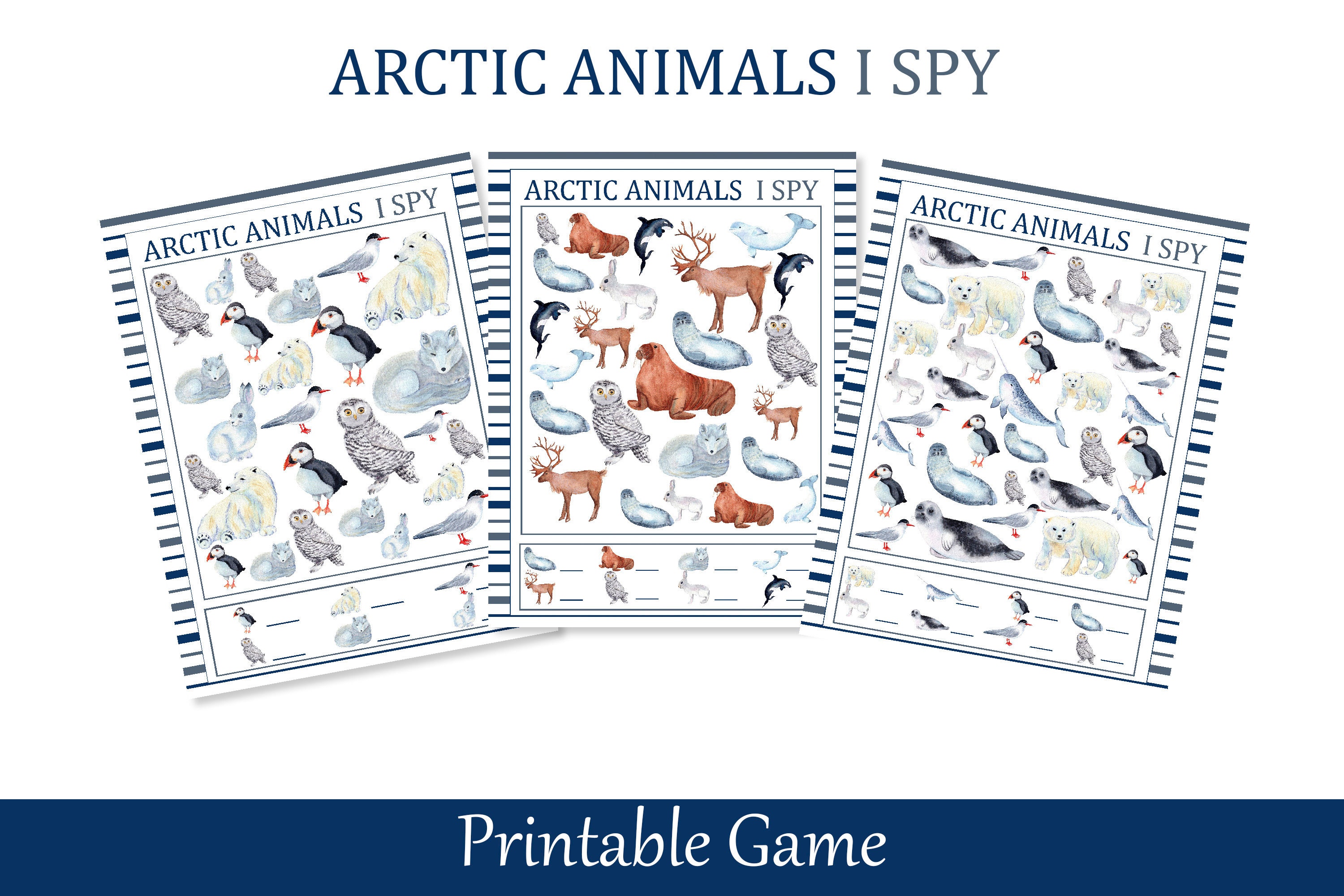 I Spy Arctic Animals, Printable Winter Game for Kids - Etsy