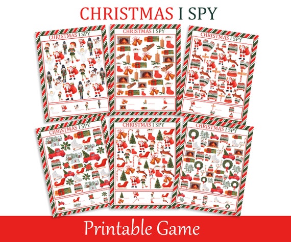 I Spy Christmas Printable Game for Kids Winter Preschool | Etsy