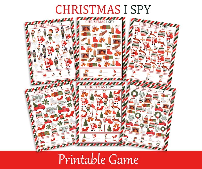 I Spy Christmas Printable Game for Kids, Winter Preschool Party ...