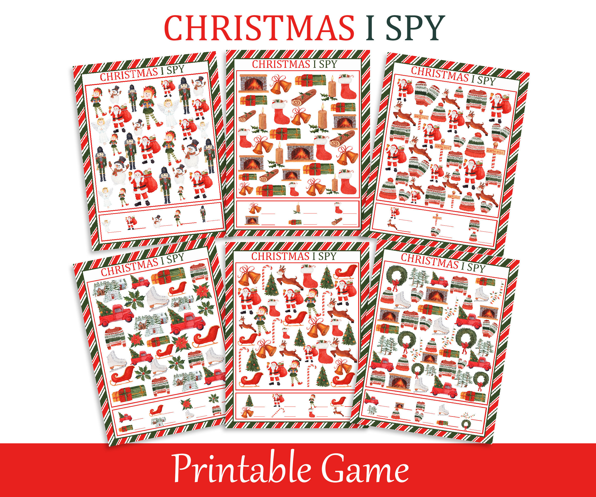 I Spy Christmas Printable Game for Kids, Winter Preschool Party ...