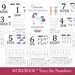 Numbers Writing Practice, Unicorns Tracing Worksheets, Preschool ...