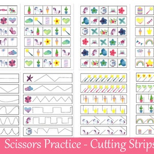 Unicorn Cutting Practice, Cutting Strips for Fine Motor Skills ...
