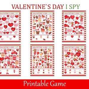 I Spy Valentines Day, Printable Game for Kids, Preschool Activity ...