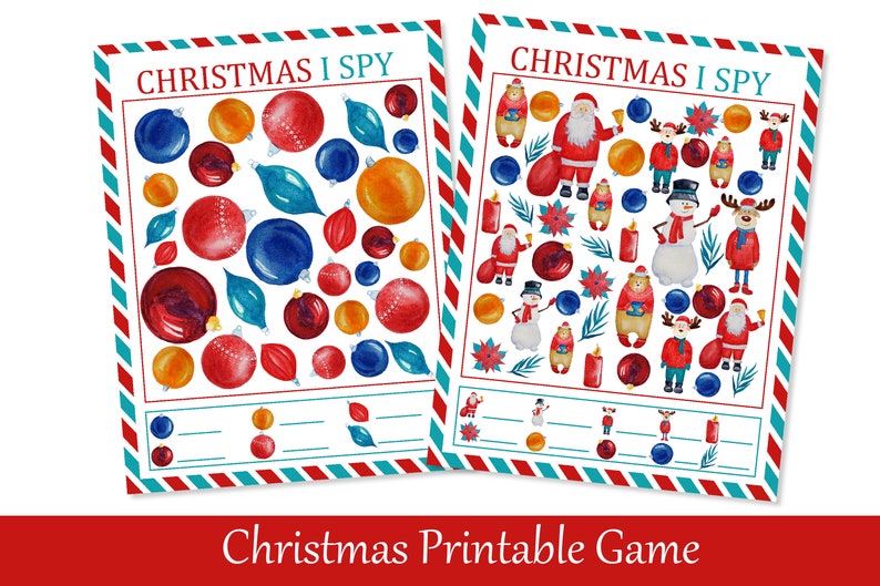 I Spy Christmas Printable Game for Kids. - Etsy