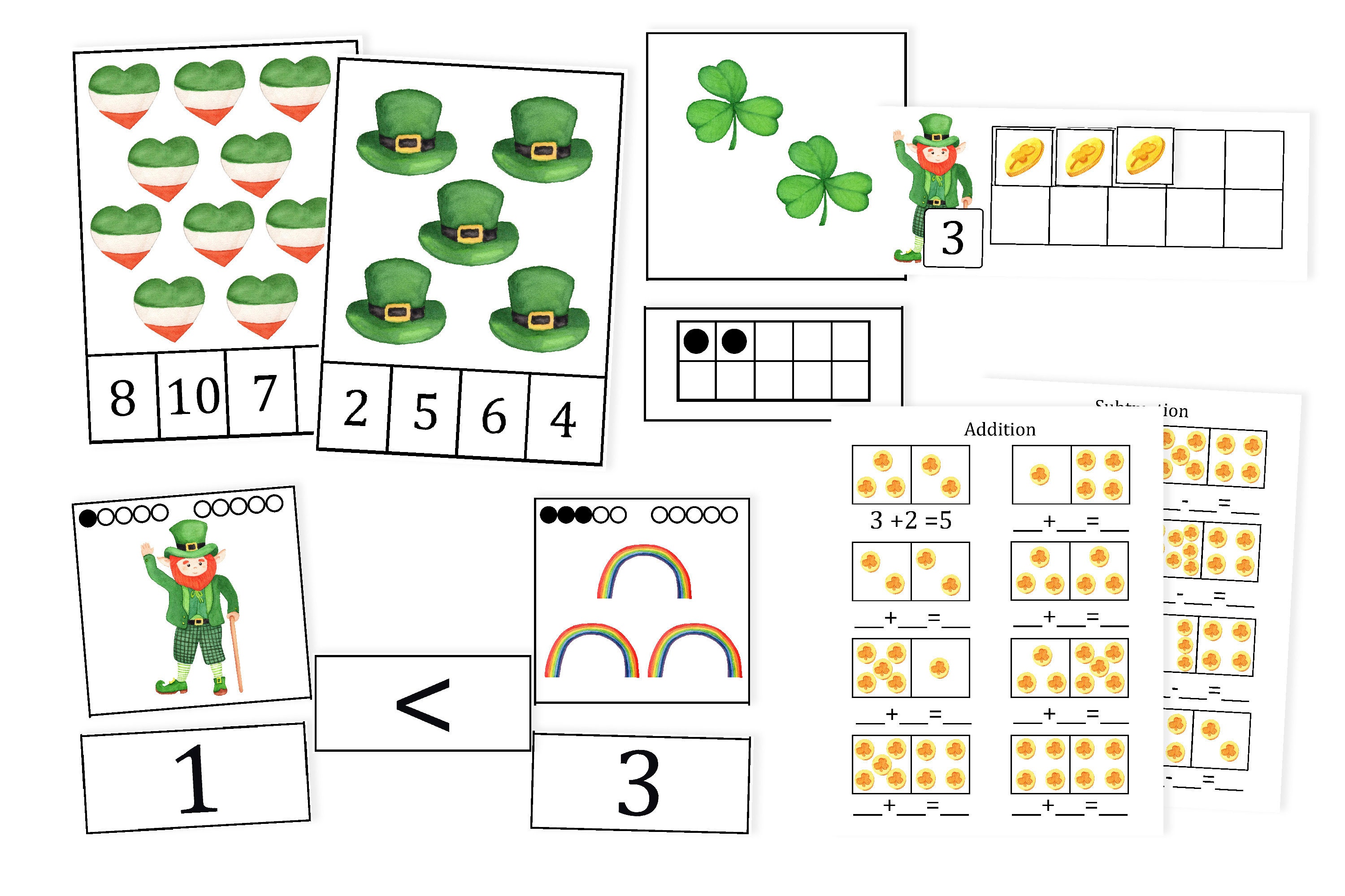 St Patricks Day Preschool Learning Pack Worksheets - Etsy