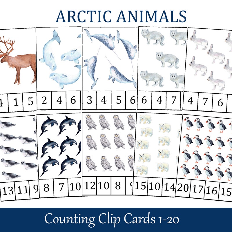 Count and Clip Cards - Etsy