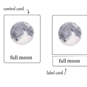 Moon Phases Flash Cards. Montessori Three Part Cards. Nomenclature ...