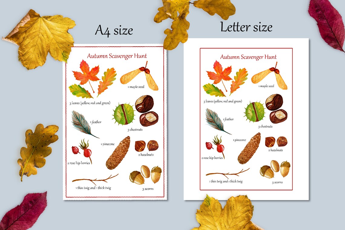 Fall Scavenger Hunt. Printable Autumn Treasures Hunt. Fall Game - Etsy
