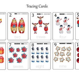 Christmas Numbers Flash Cards. Bilingual English & German Printable ...