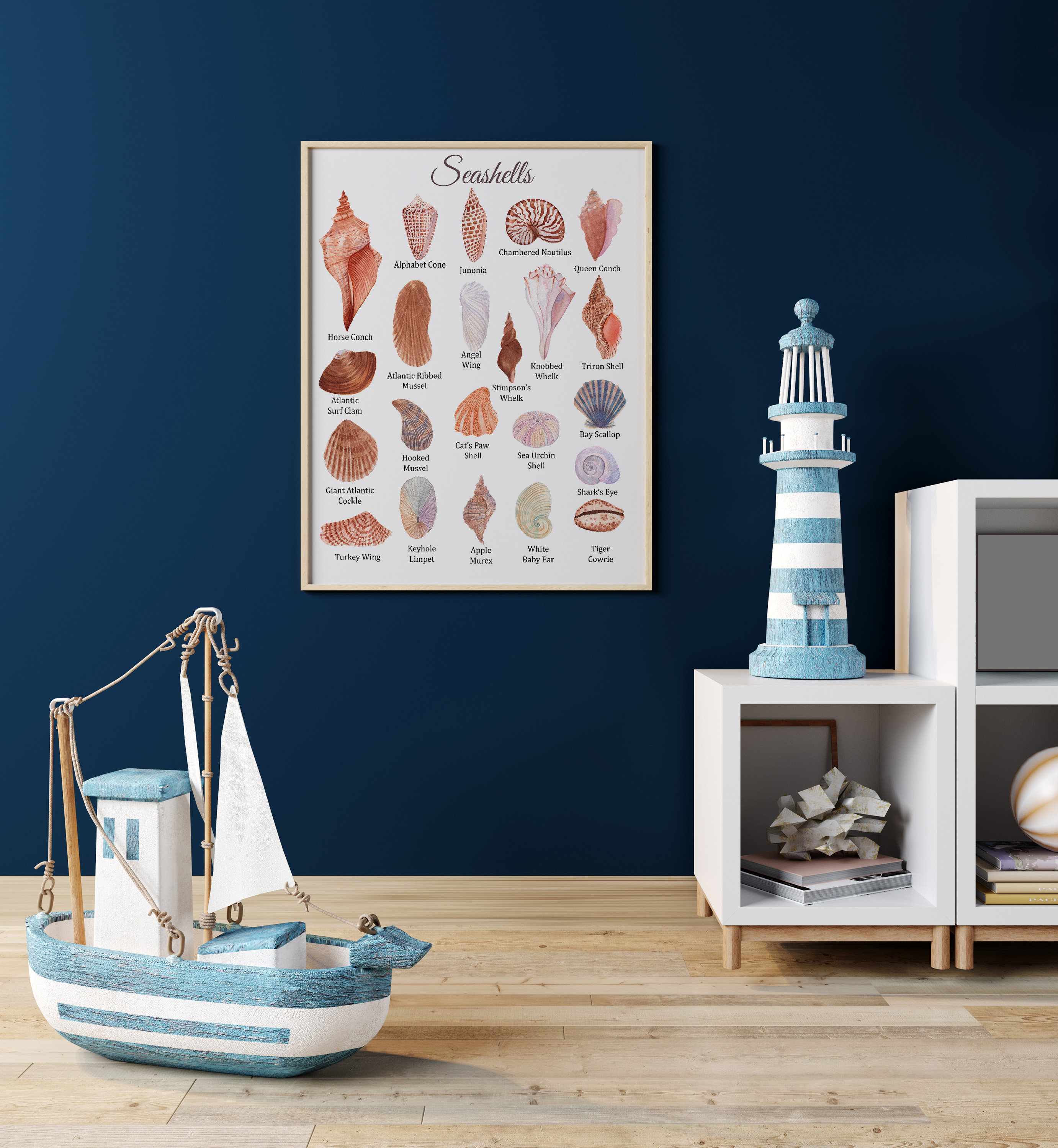Seashells Montessori Poster, Summer Educational Poster, Beach Printable ...