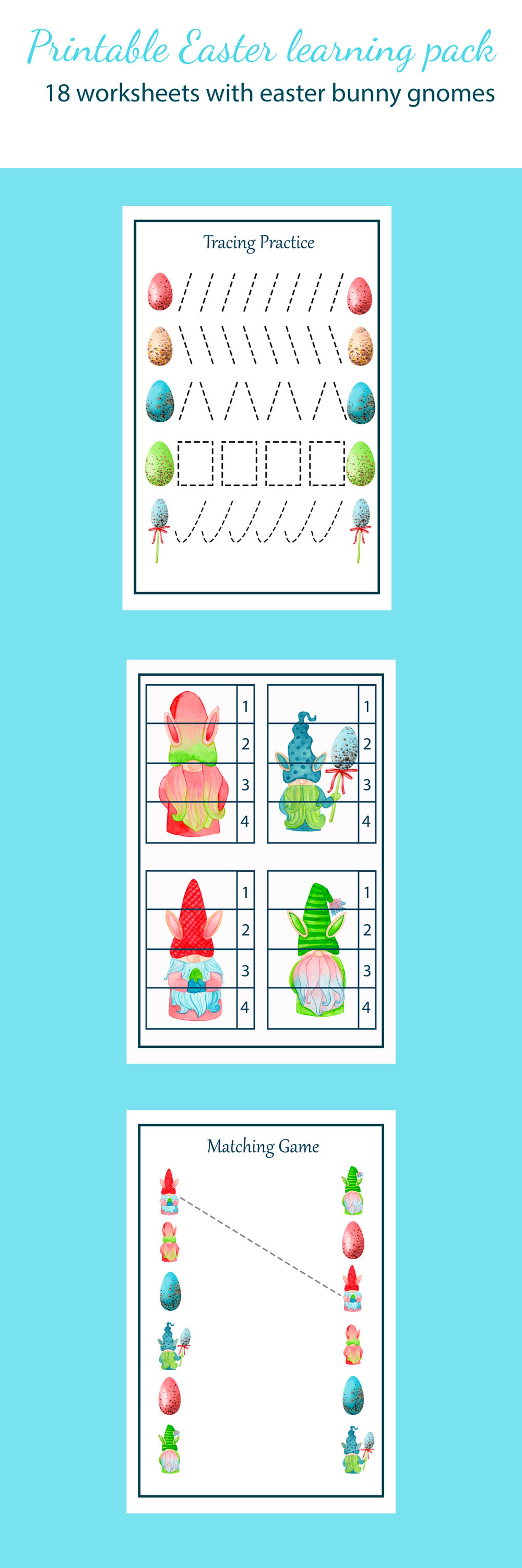 Easter Busy Book PDF. Easter Gnomes Preschool Printables - Etsy