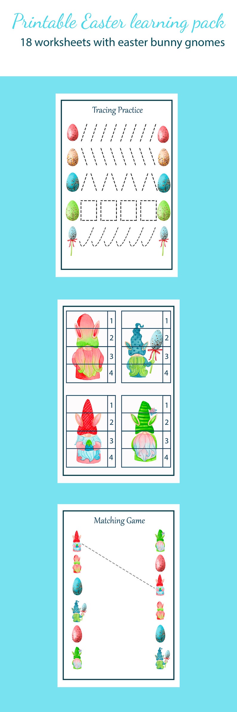Easter Busy Book PDF. Easter Gnomes Preschool Printables - Etsy