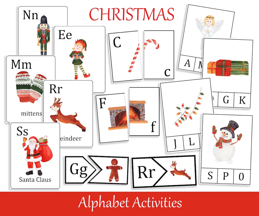 Christmas Alphabet Activities for Preschoolers, ABC Flashcards ...
