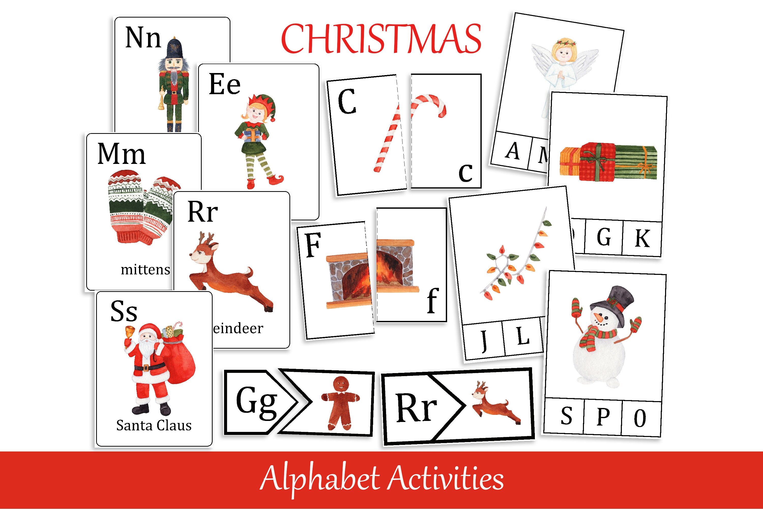 Christmas Alphabet Activities for Preschoolers, ABC Flashcards ...