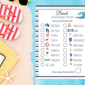 Beach Scavenger Hunt, Summer Treasures Beach Activity for Kids ...