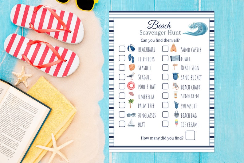 Beach Scavenger Hunt, Summer Treasures Beach Activity for Kids ...